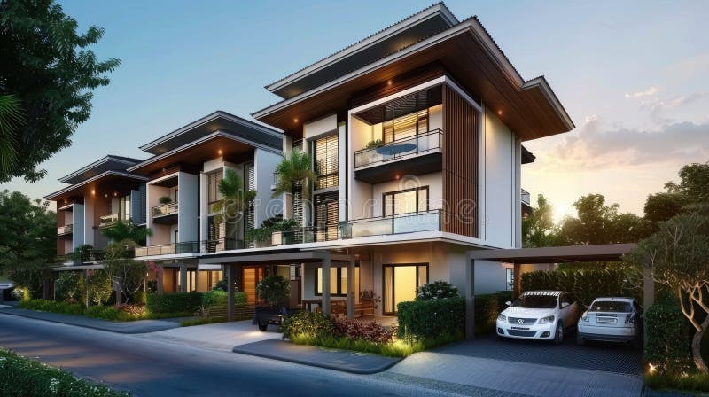 A Single-section Low-rise Building Spanning Three Floors, Showcasing ...