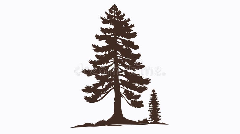Single Sequoia Tree Silhouette Flat Icon Vector for Nature Designs ...