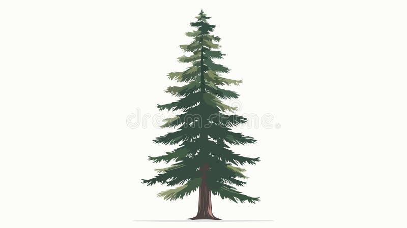 Single Sequoia Tree Silhouette Flat Icon Vector for Nature Designs ...