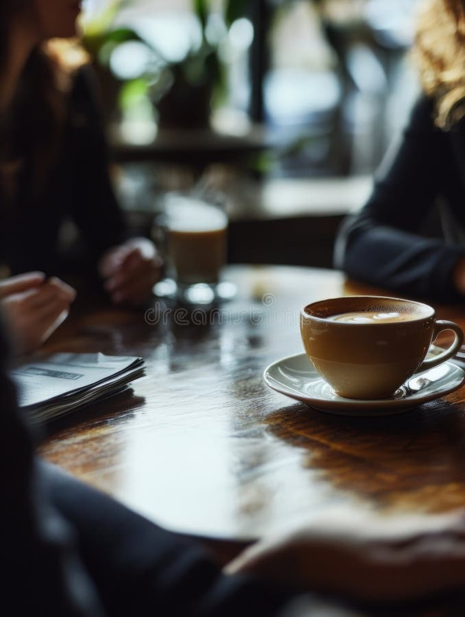 A Single Serve Cup of Hot Coffee on a Wooden Table Stock Image - Image ...