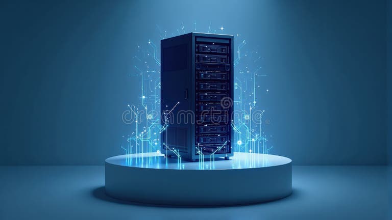 Single Server Computer Data Network Stock Illustration - Illustration ...