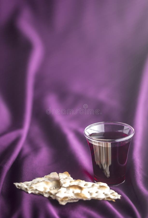 Christian Communion on a Purple Background Stock Image - Image of lord ...