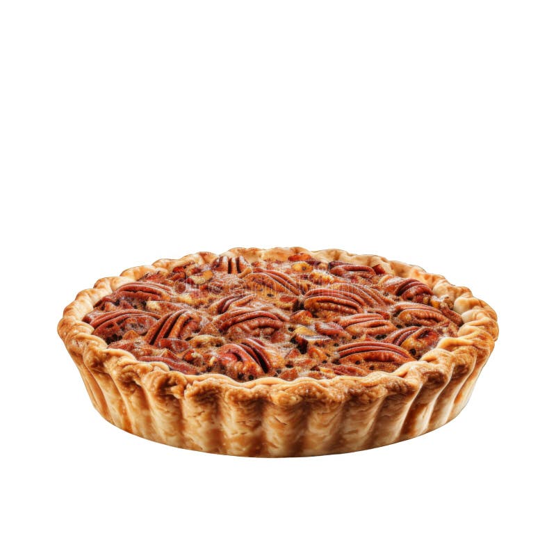 A Single Serving of Pecan Pie with a Flaky Crust Stock Photo ...