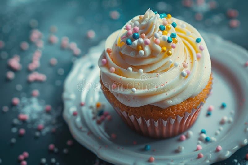 A Single Serving of Sweet Treat on a Plate Stock Photo - Image of party ...