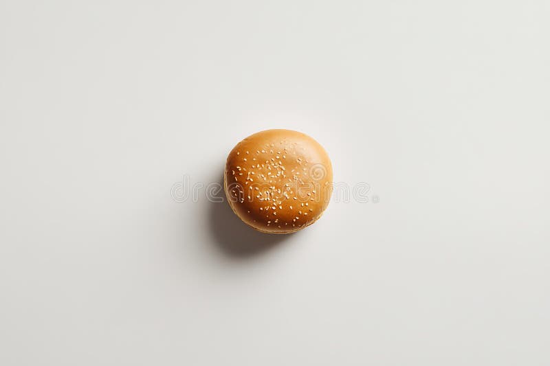 Single Sesame Seed Burger Bun on White Background Stock Illustration ...
