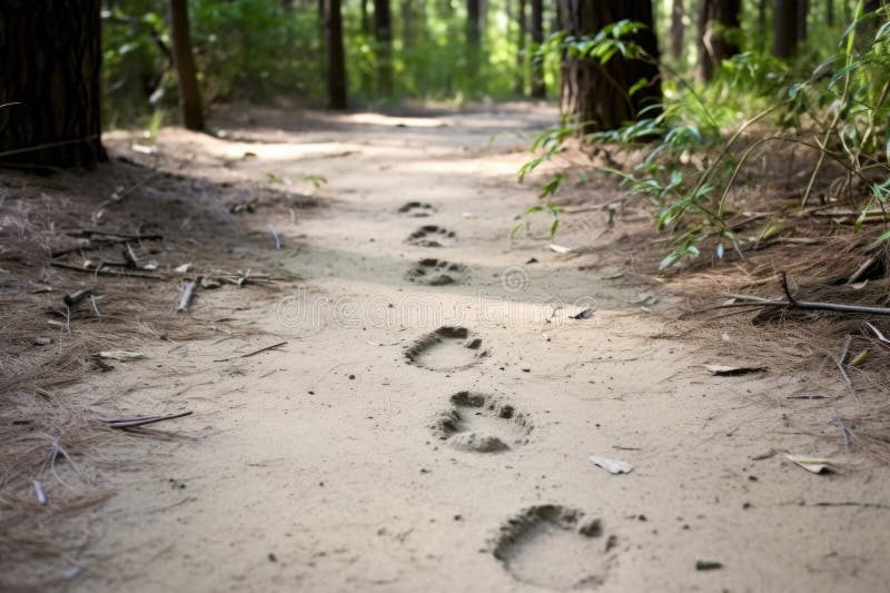 Single Set of Footprints on a Walking Path Stock Photo - Image of ...