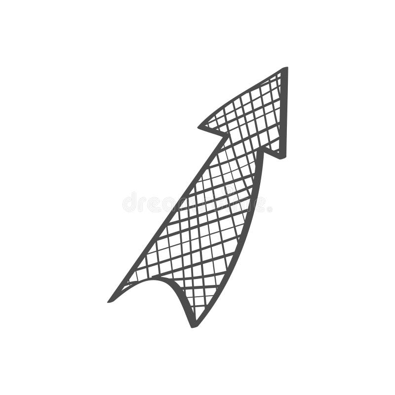 Single Shaded Arrow in the Doodle Style. Vector Drawing for Design and ...