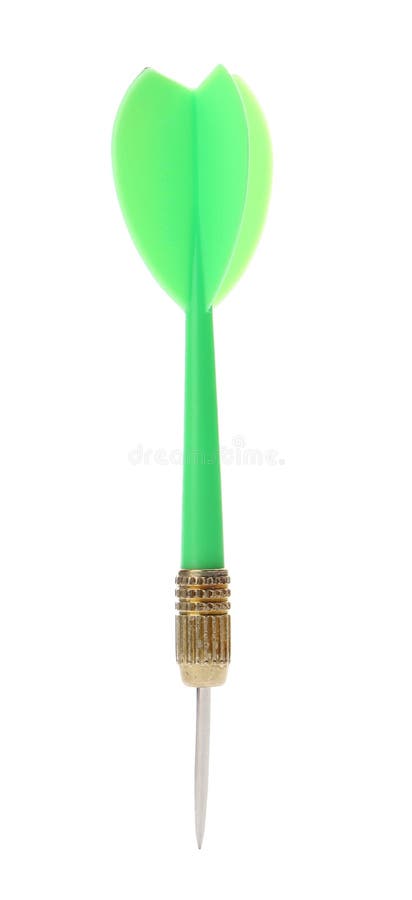Single Sharp Green Dart on White Stock Image - Image of sharp, needle ...
