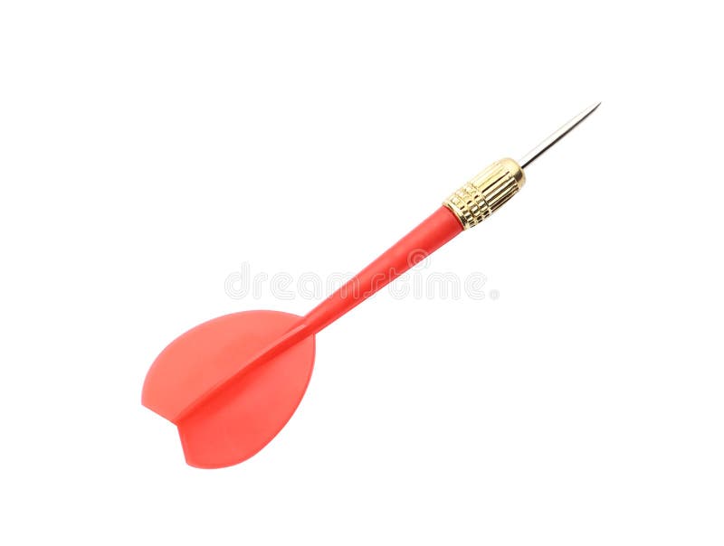Single Sharp Red Dart Isolated on Stock Image - Image of play ...