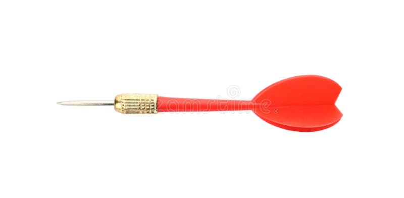 Single Sharp Red Dart Isolated on Whit Stock Image - Image of bright ...