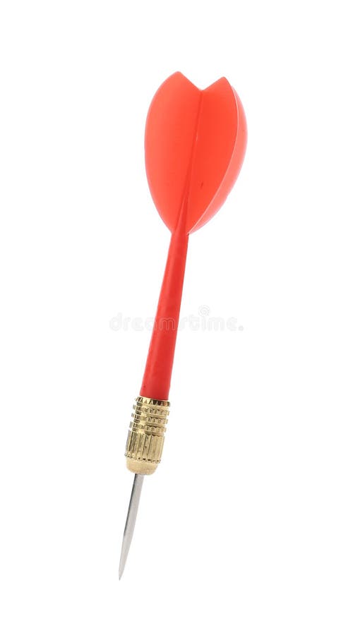 Single Sharp Red Dart Isolated on Stock Image - Image of play ...