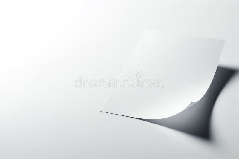 A Single Sheet of Paper with a Folded Edge. Space for Text. Stock Photo ...