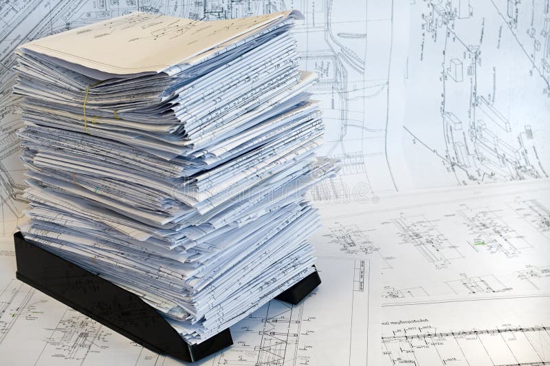 Single-sheet Stationery of Project Drawings Stock Image - Image of ...