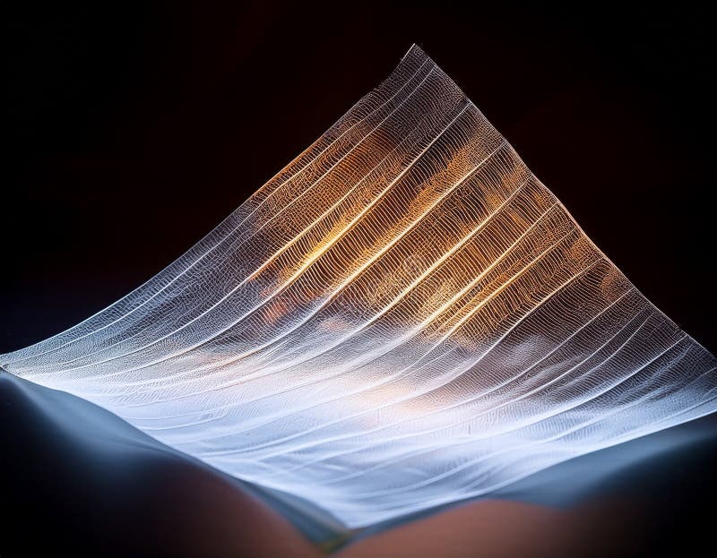A Single Sheet of Translucent Paper Illuminated from Behind, Creating a ...