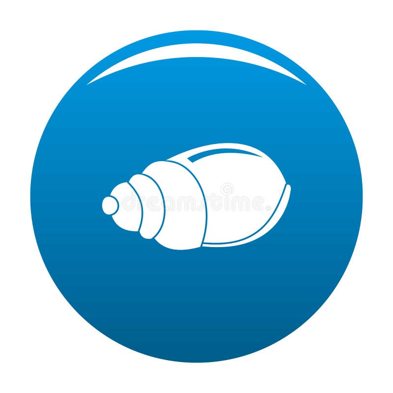Single Shell Icon Vector Blue Stock Vector - Illustration of animal ...