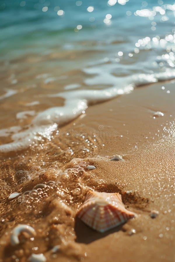 A Single Shell Lying on the Sand of a Beach, Perfect for Travel or ...