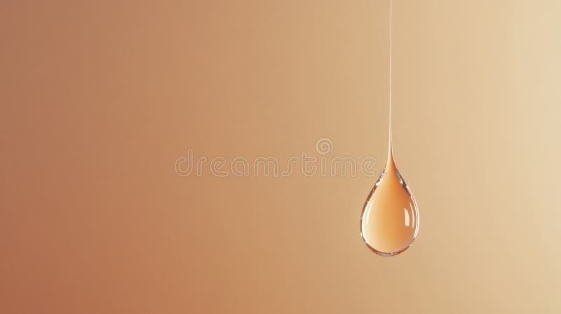 Golden Drop Hanging, Reflecting Light on a Gradient Background Stock ...