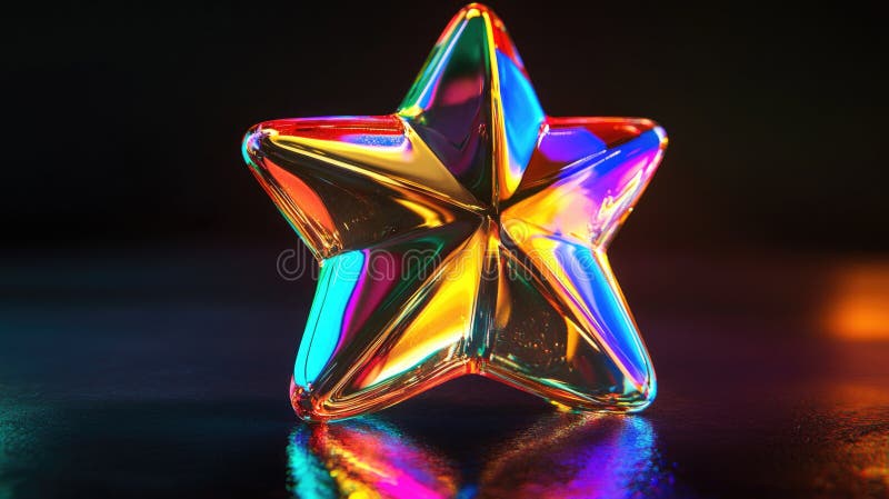 Shiny Glass Star on Surface Stock Image - Image of reflective, shiny ...