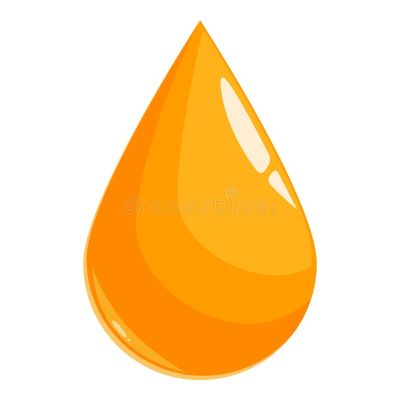 Single Shiny Orange Liquid Drop is Falling Down Stock Illustration ...