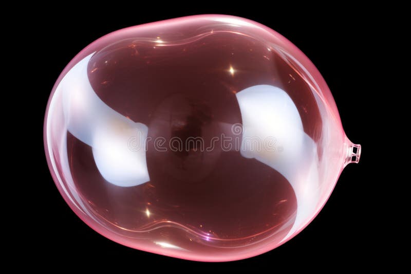 Single Shiny Pink Bubble Isolated on White Background for Enhanced ...