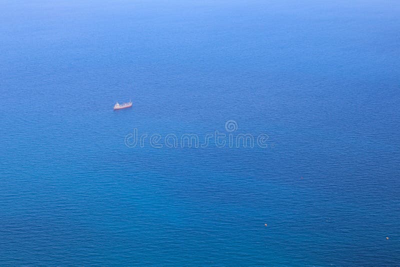 Single Ship in Mediterranean Sea Stock Photo - Image of port, turkish ...