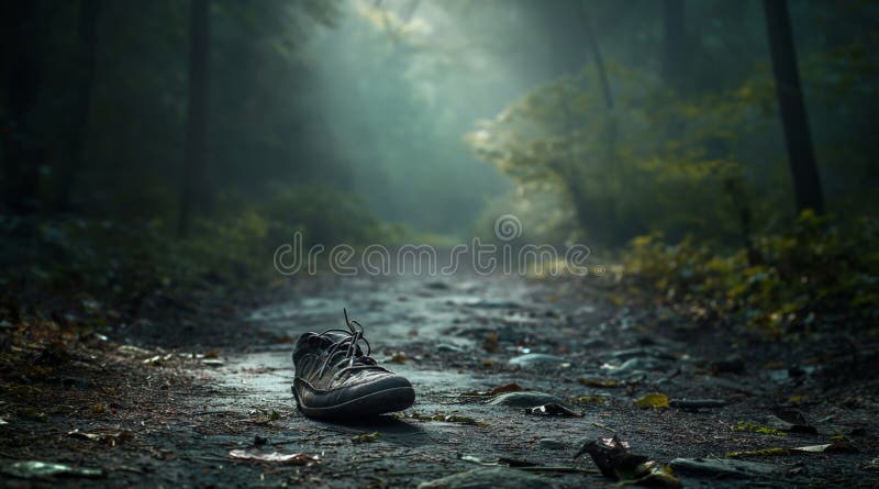 Single Shoe on Forest Path Symbolizing Mysterious Disappearance and ...
