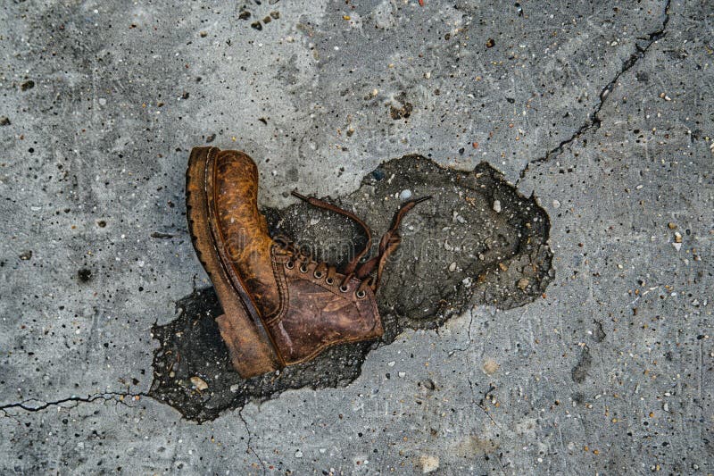 A Single Shoe Lying on the Ground Stock Image - Image of neglected ...