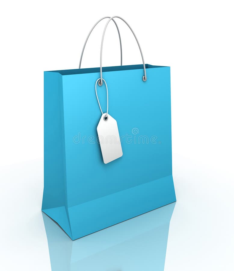 Single Shopping Bag Concept 3d Illustration Stock Illustration ...