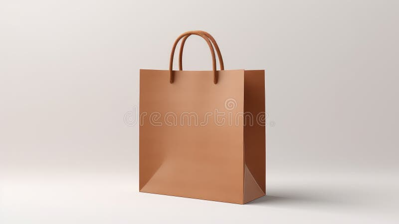 A Single Shopping Bag Isolated on a Pristine White Background Stock ...