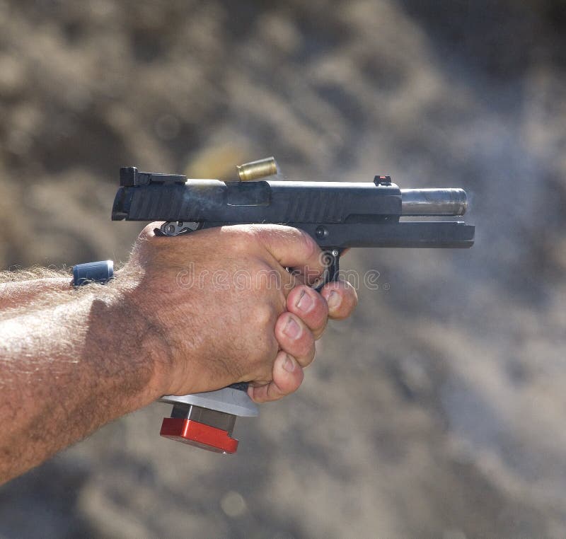 Single shot stock image. Image of brass, smoke, weapon - 27793101