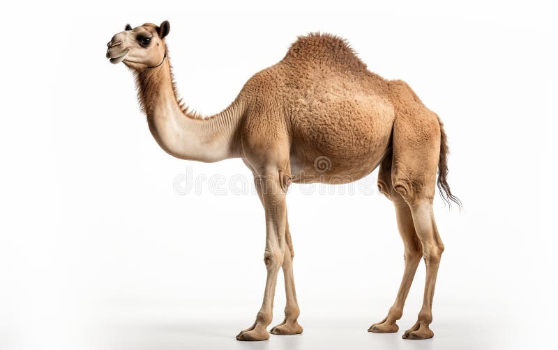 Single Shot Elegant Camel on White Background Stock Photo - Image of ...