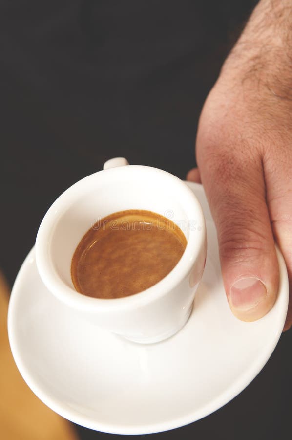 Single Shot of Fresh Espresso on Plate Stock Image - Image of espresso ...