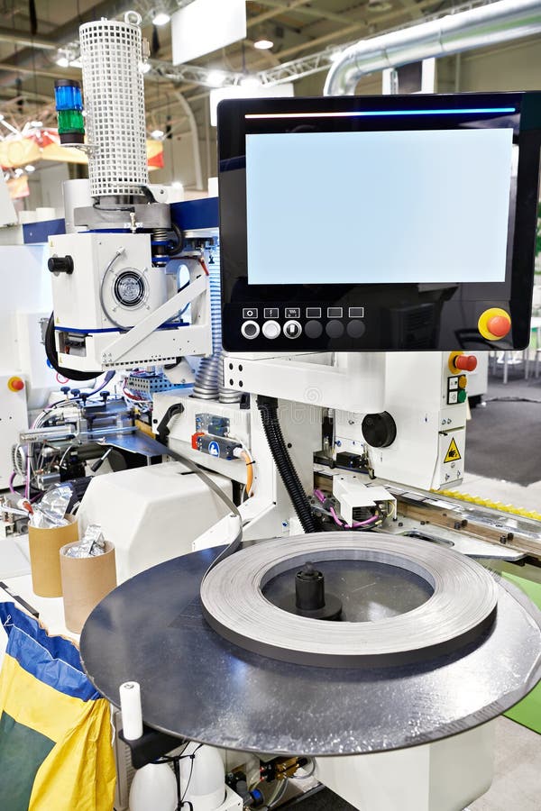 Automatic Edgebander Machine on Factory Stock Image - Image of woodwork ...