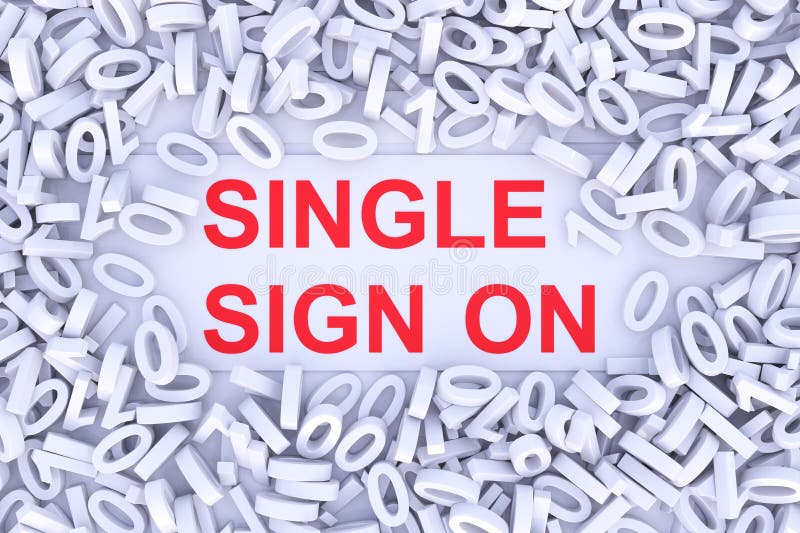 SINGLE SIGN on Abstract Background with Scattered Binary Code 3D Stock ...