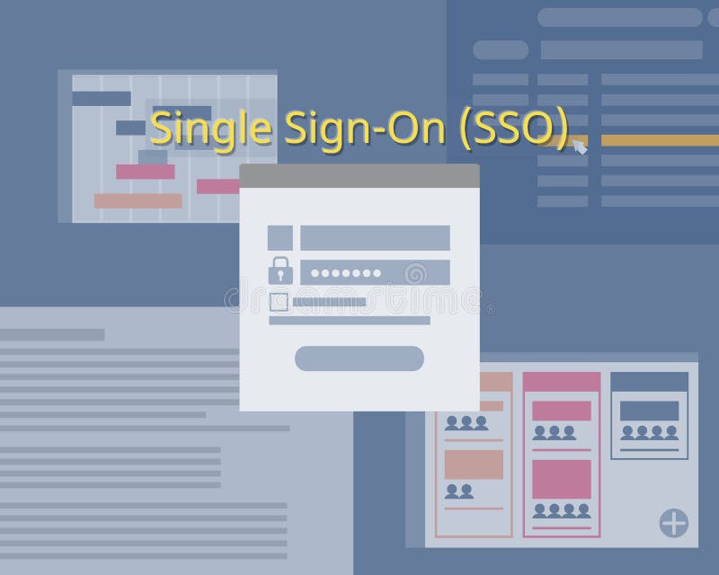 Single Sign-on SSO To Login with One ID and Password Vector Stock ... Single Sign-on SSO To Login with One ID and Password Vector Stock ...