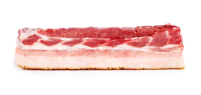 Top View Of Single Silce Fresh Bacon Stock Image - Image of gourmet ...