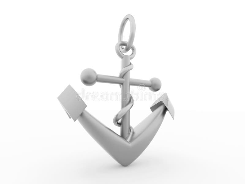 Silver Anchor Pattern on Black Background, Vector Illustration Stock ...