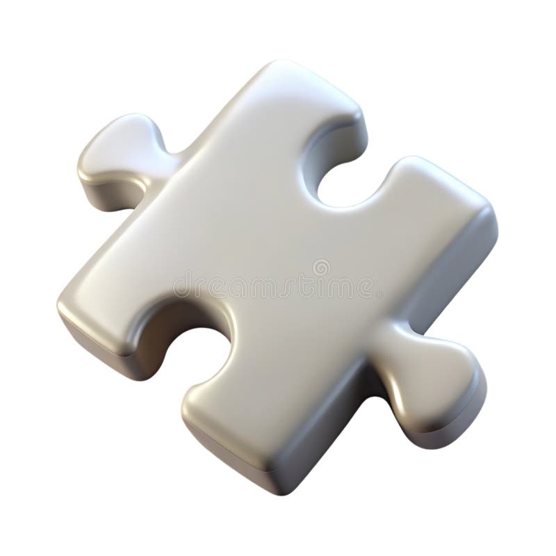 Single Metallic Silver Puzzle Piece Stock Illustrations – 34 Single ...