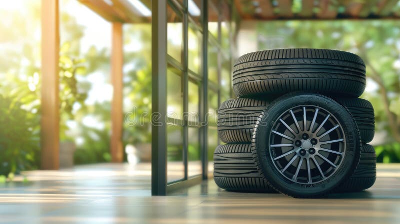 A Single Silver Wheel with a Multi-spoke Design Sits Atop a Stack of ...