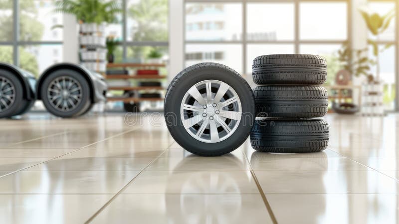 A Single Silver Wheel with a Multi-spoke Design Sits Atop a Stack of ...