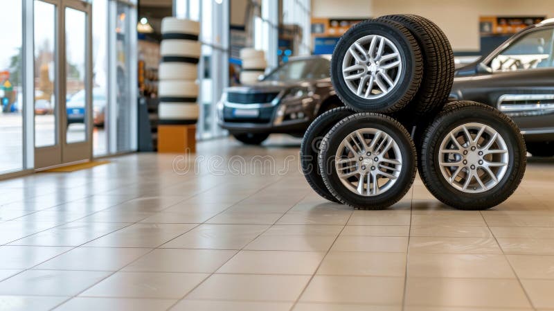 A Single Silver Wheel with a Multi-spoke Design Sits Atop a Stack of ...