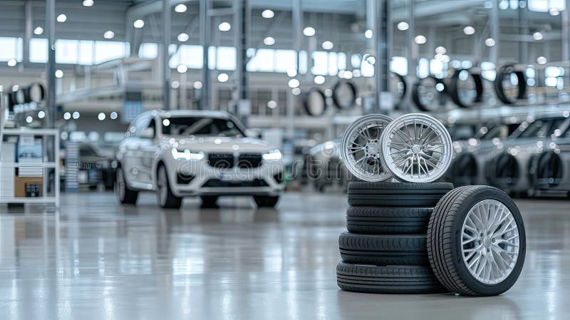 A Single Silver Wheel with a Multi-spoke Design Sits Atop a Stack of ...