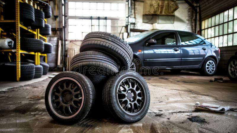 A Single Silver Wheel with a Multi-spoke Design Sits Atop a Stack of ...