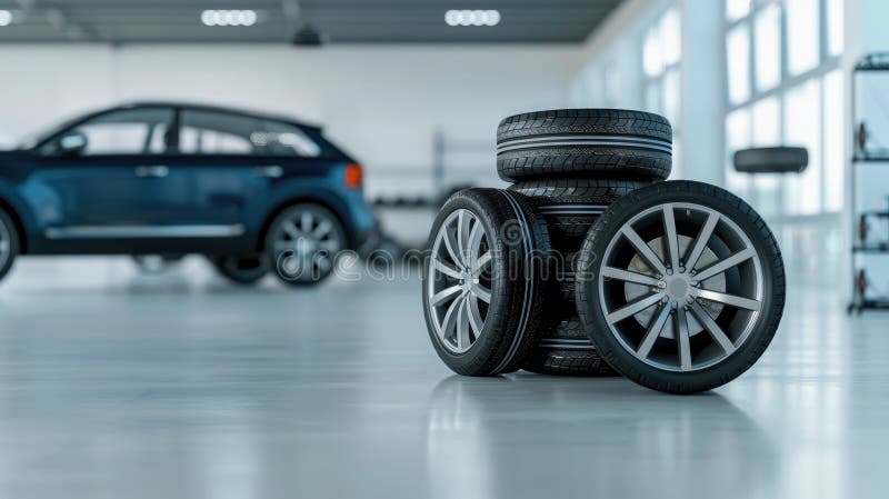 A Single Silver Wheel with a Multi-spoke Design Sits Atop a Stack of ...