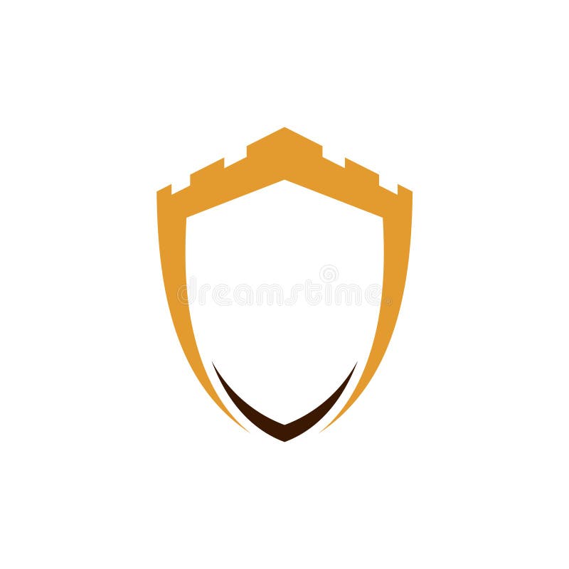 Simple Shield Logo and Castle Design Combination, Simple Style Stock ...