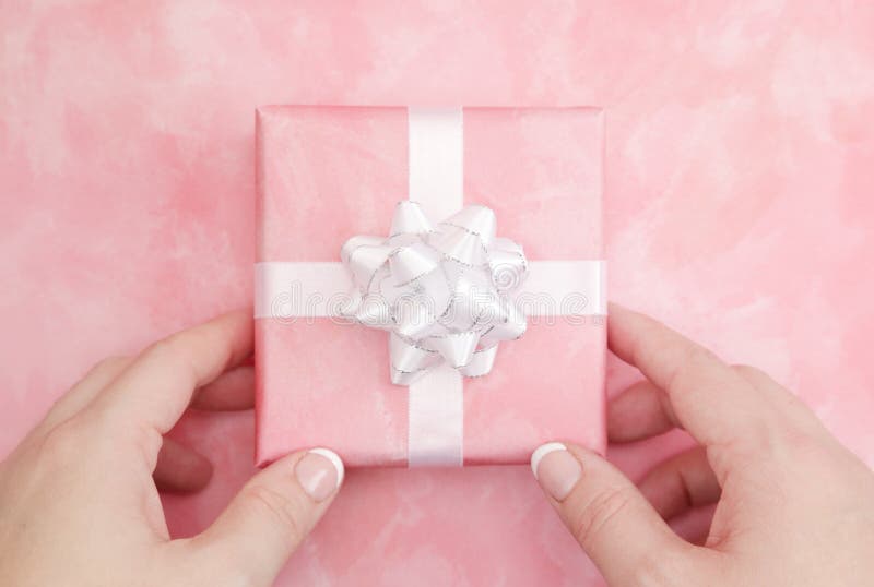 Single Simple Wrapped Present on a Matching Background Stock Photo ...