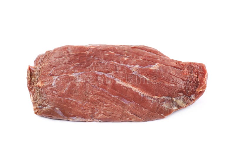 Single Slice of Beef Meat Isolated Stock Photo - Image of background ...