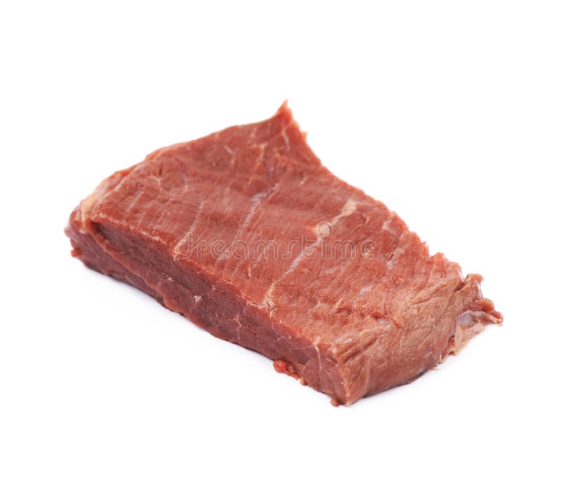 Single Slice of Beef Meat Isolated Stock Photo - Image of grocery, chop ...