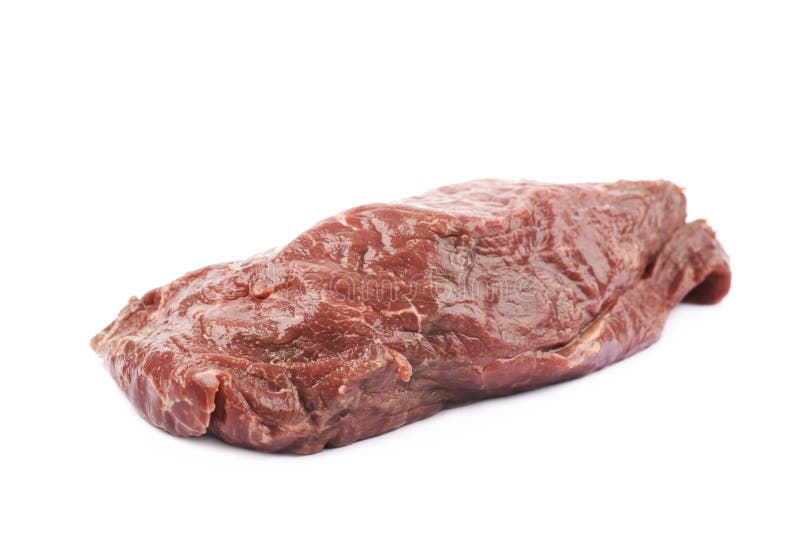 Single Slice of Beef Meat Isolated Stock Photo - Image of isolated ...