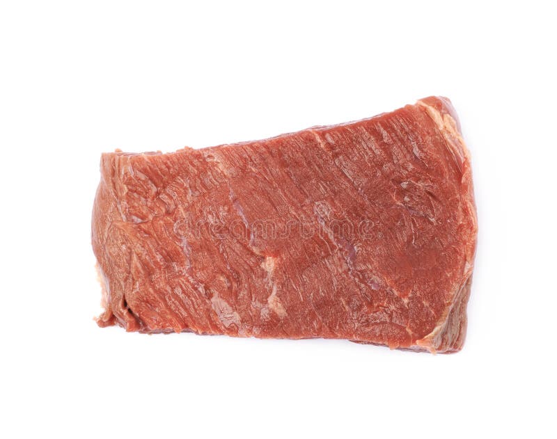 Single Slice of Beef Meat Isolated Stock Photo - Image of diet ...